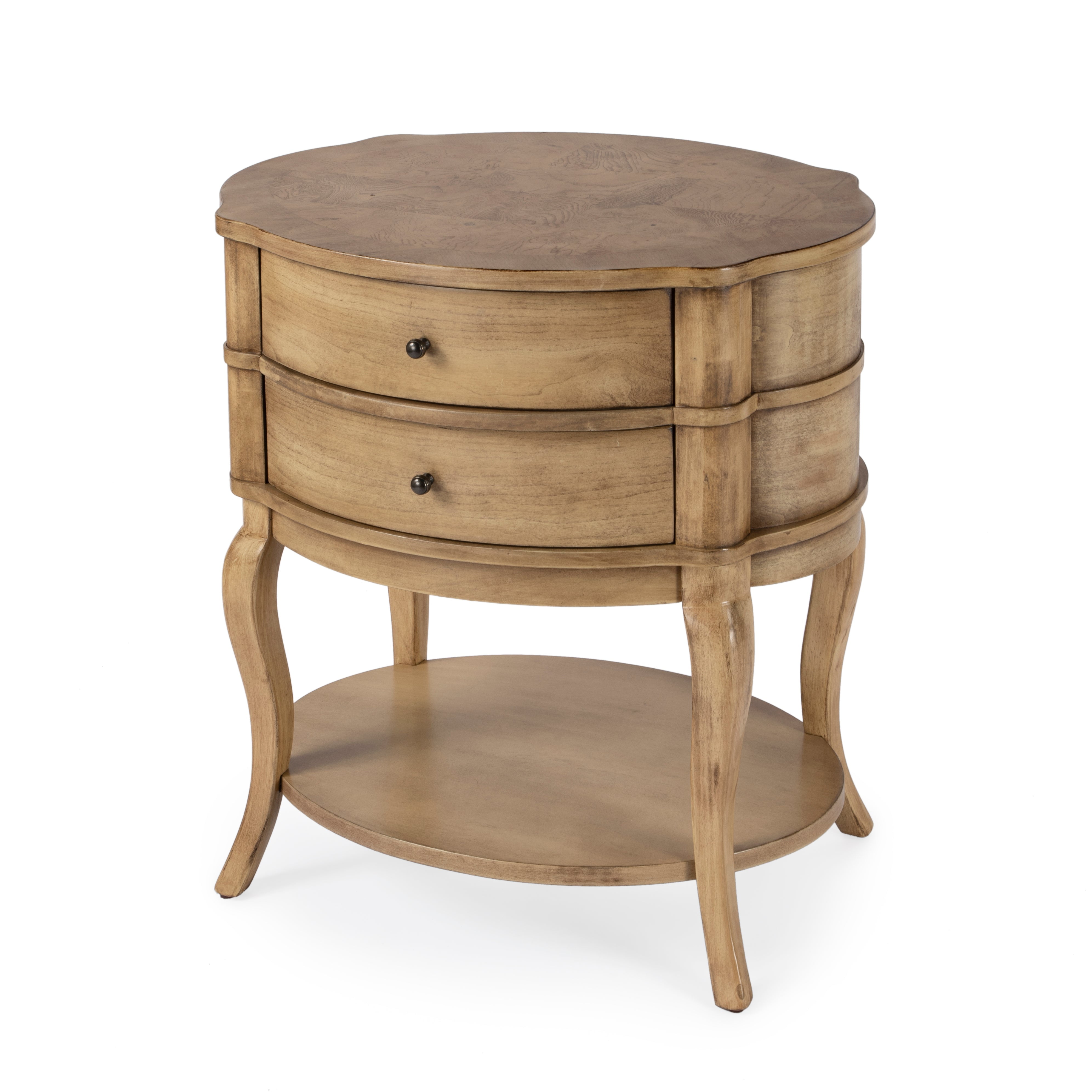 Butler Specialty Company Jarvis Oval 2-Drawer Side Table - Antique ...