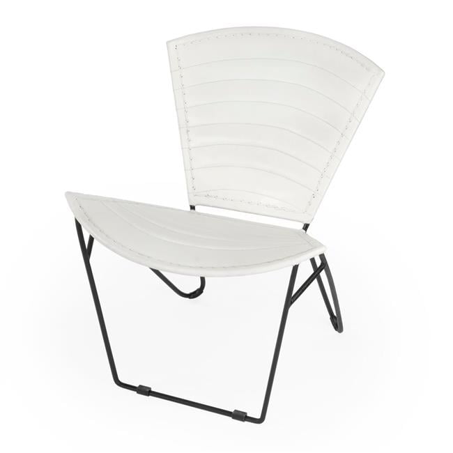 Butler Specialty Felix Iron & Leather Accent Chair in White - Walmart.com