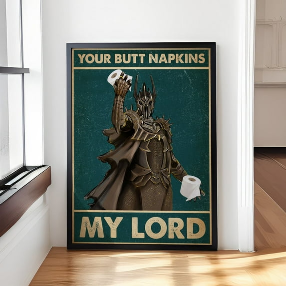 Your Butt Napkins My Lord Funny Bathroom , Vintage Restroom Wall Art, Humorous Toilet Decor Sign ...