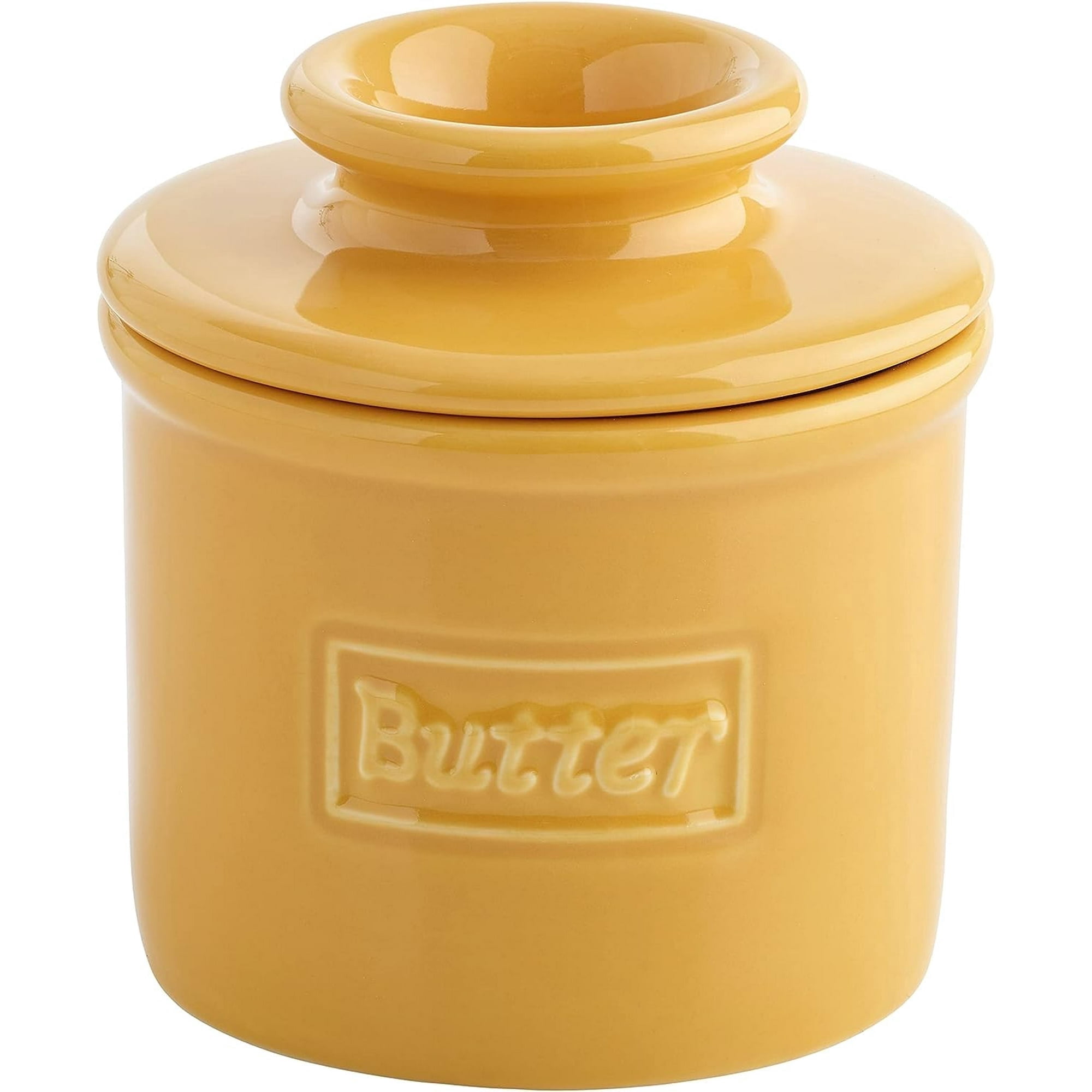 Butter Bell® Crock – Café Retro Golden Yellow Ceramic Butter Holder ...
