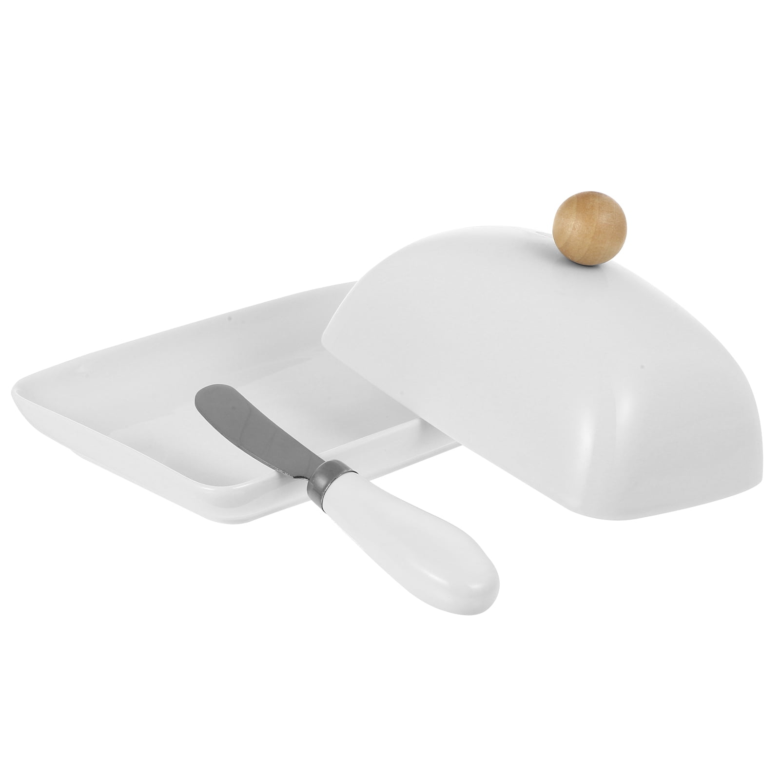 Butter Box with Lid Dish Tray for Countertop Cutter Ceramic Dessert ...