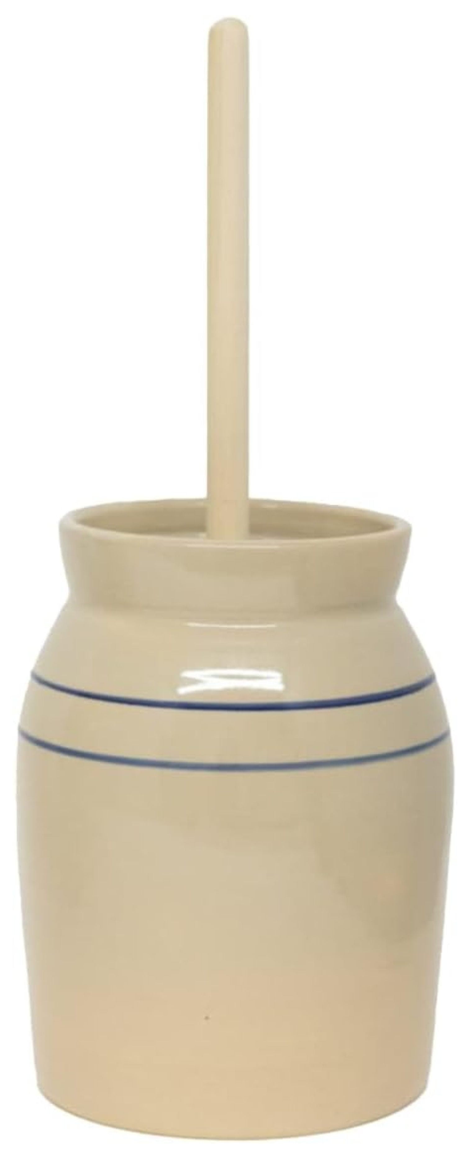 Butter Churn - Hand-Turned Stoneware Dasher-Style Churn, Natural Stone ...