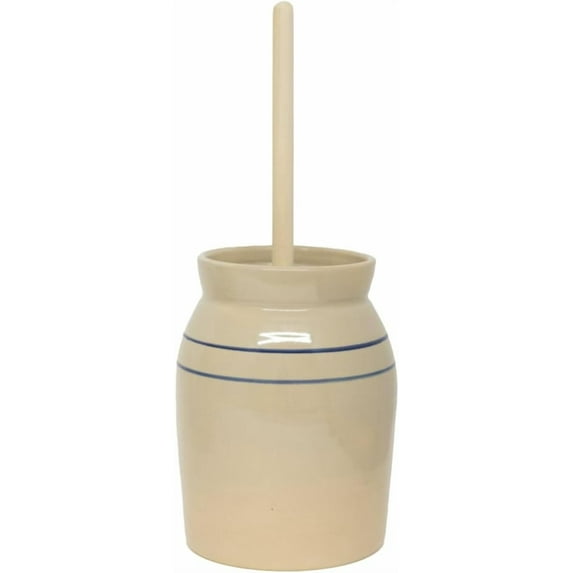 Butter Churn - Hand-Turned Stoneware Dasher-Style Churn, Natural Stone ...