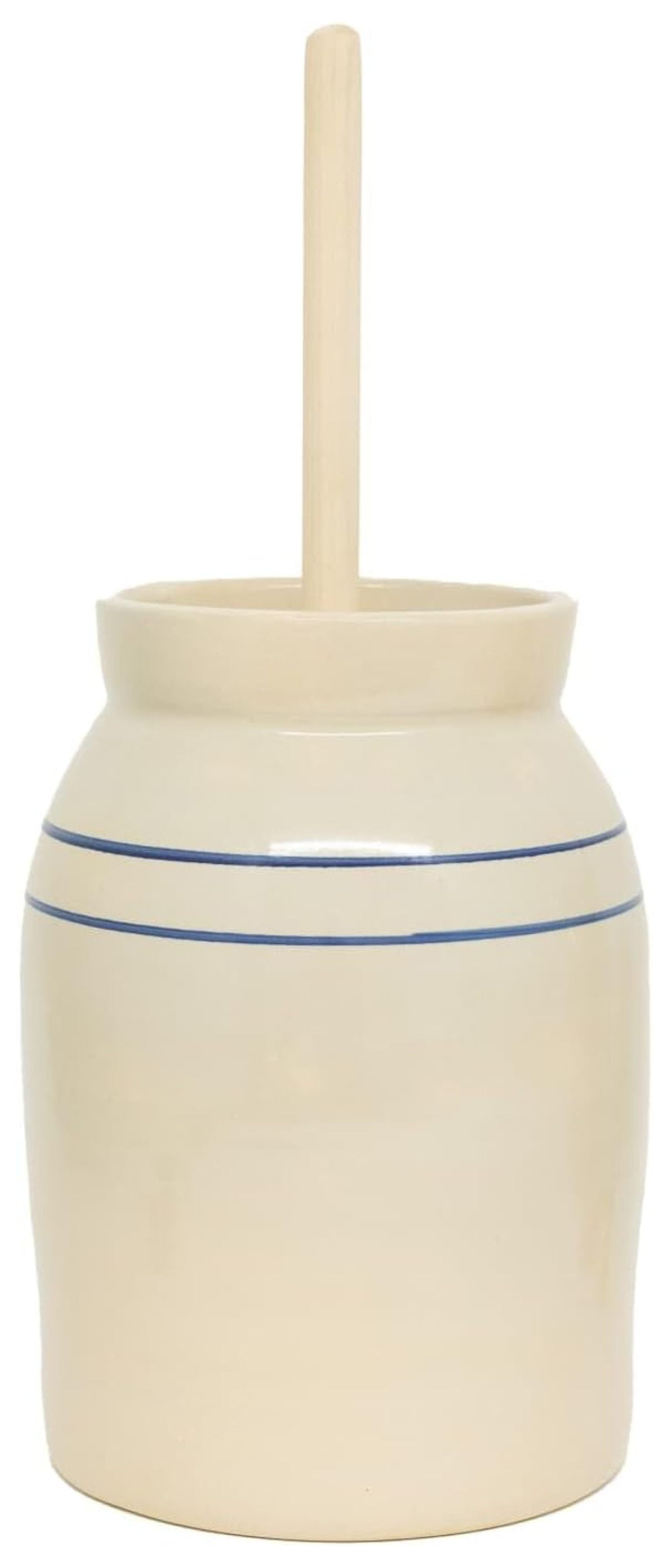 Butter Churn - Hand-Turned Stoneware Dasher-Style Churn, Natural Stone ...