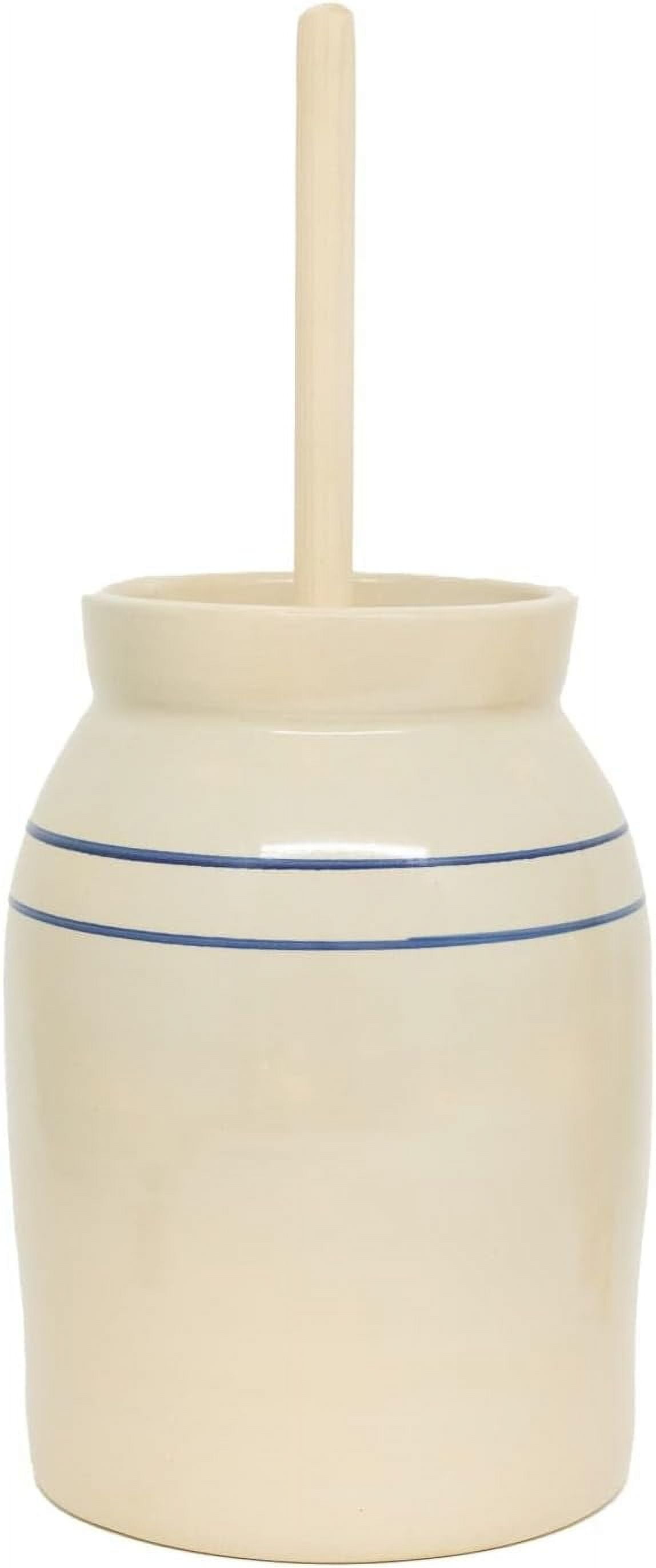 Butter Churn - Hand-Turned Stoneware Dasher-Style Churn, Natural Stone ...