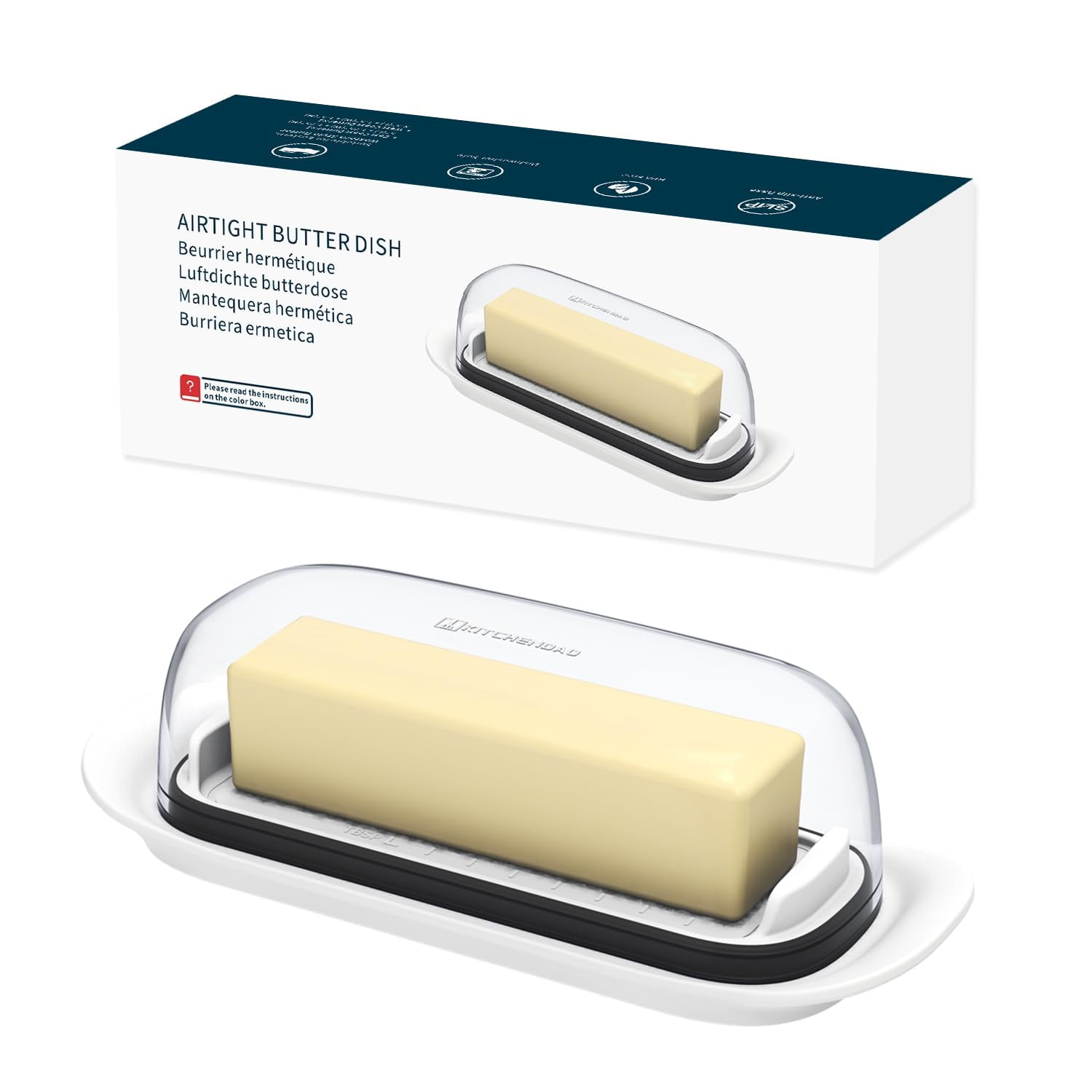Butter Container with Lid, Airtight Butter Dish for Refrigerator Door ...