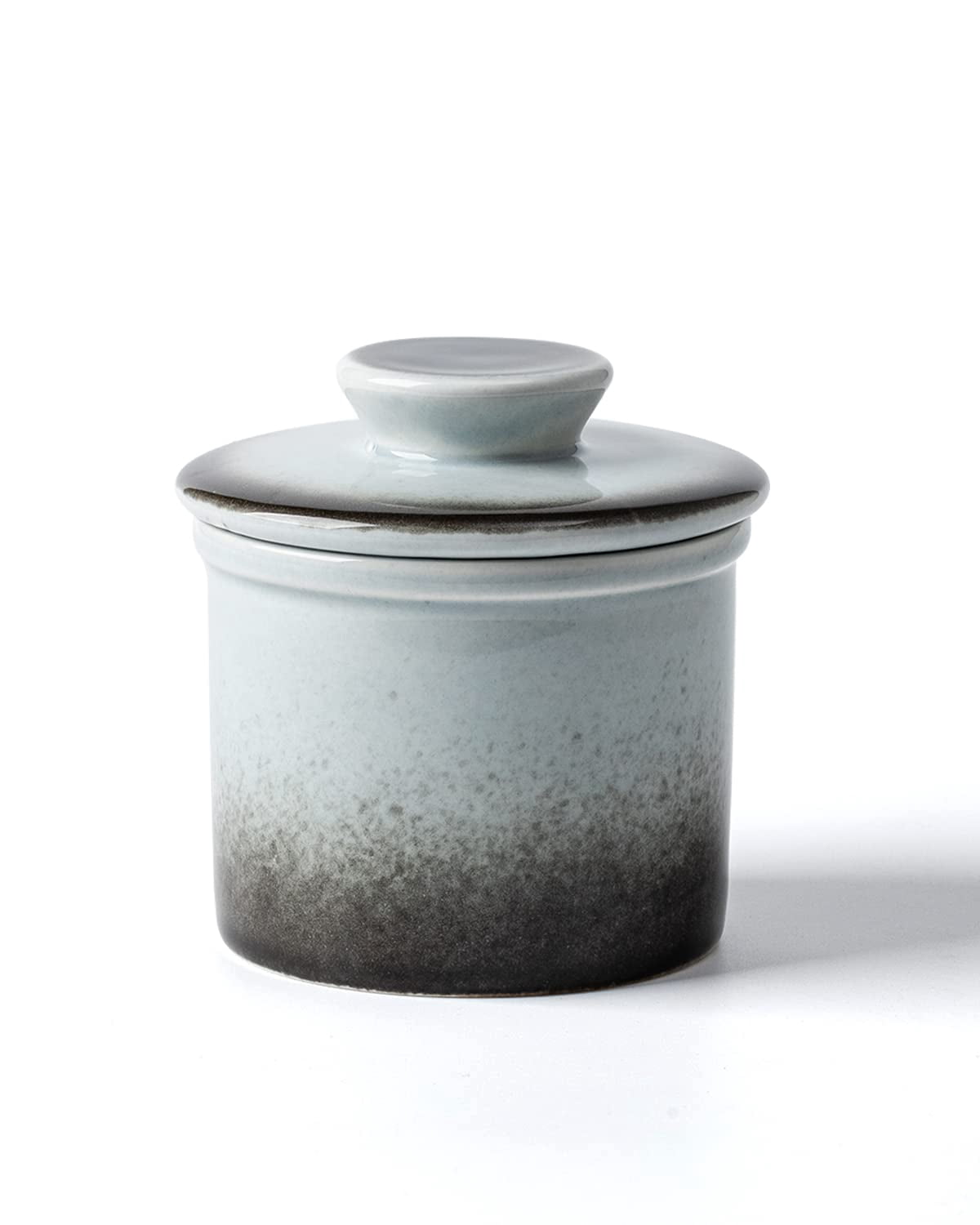 Butter Crock Gradient Grey Porcelain Countertop Storage for Spreadable ...
