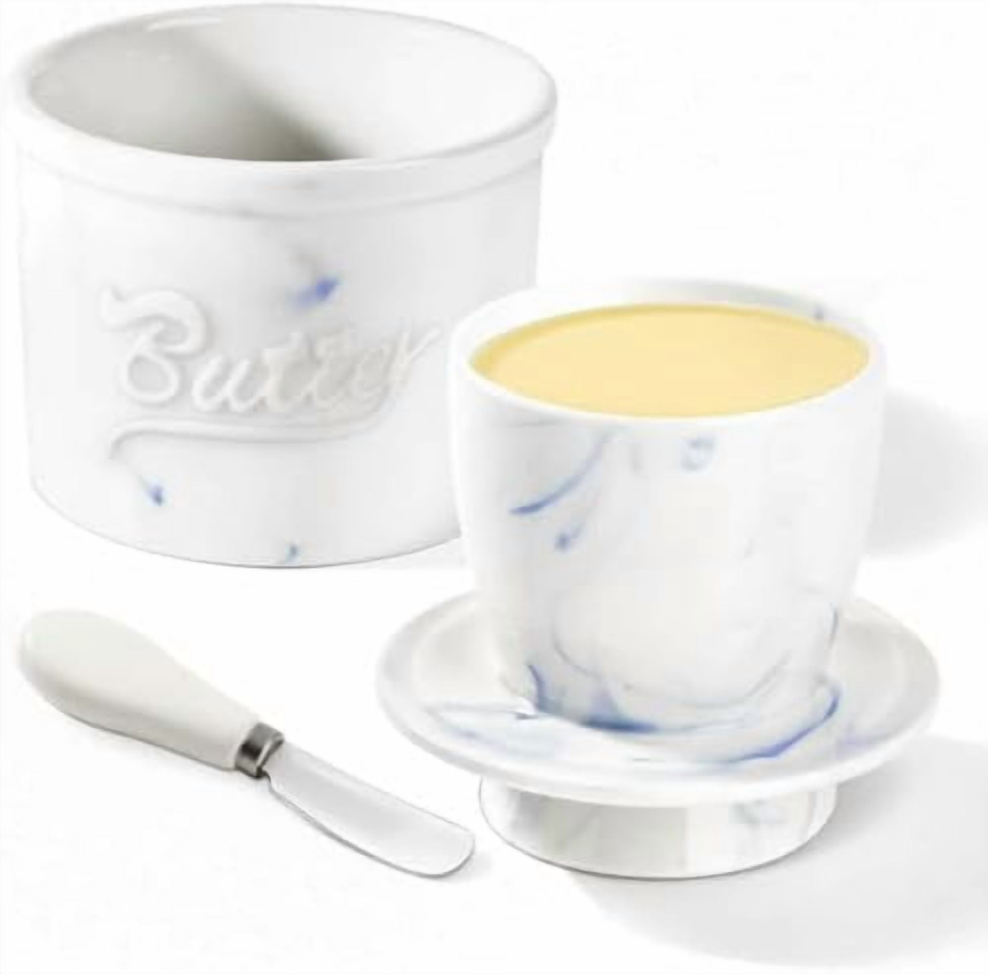 Butter Crock for Spreadable Butter with Lid and Water Line – Ceramic ...