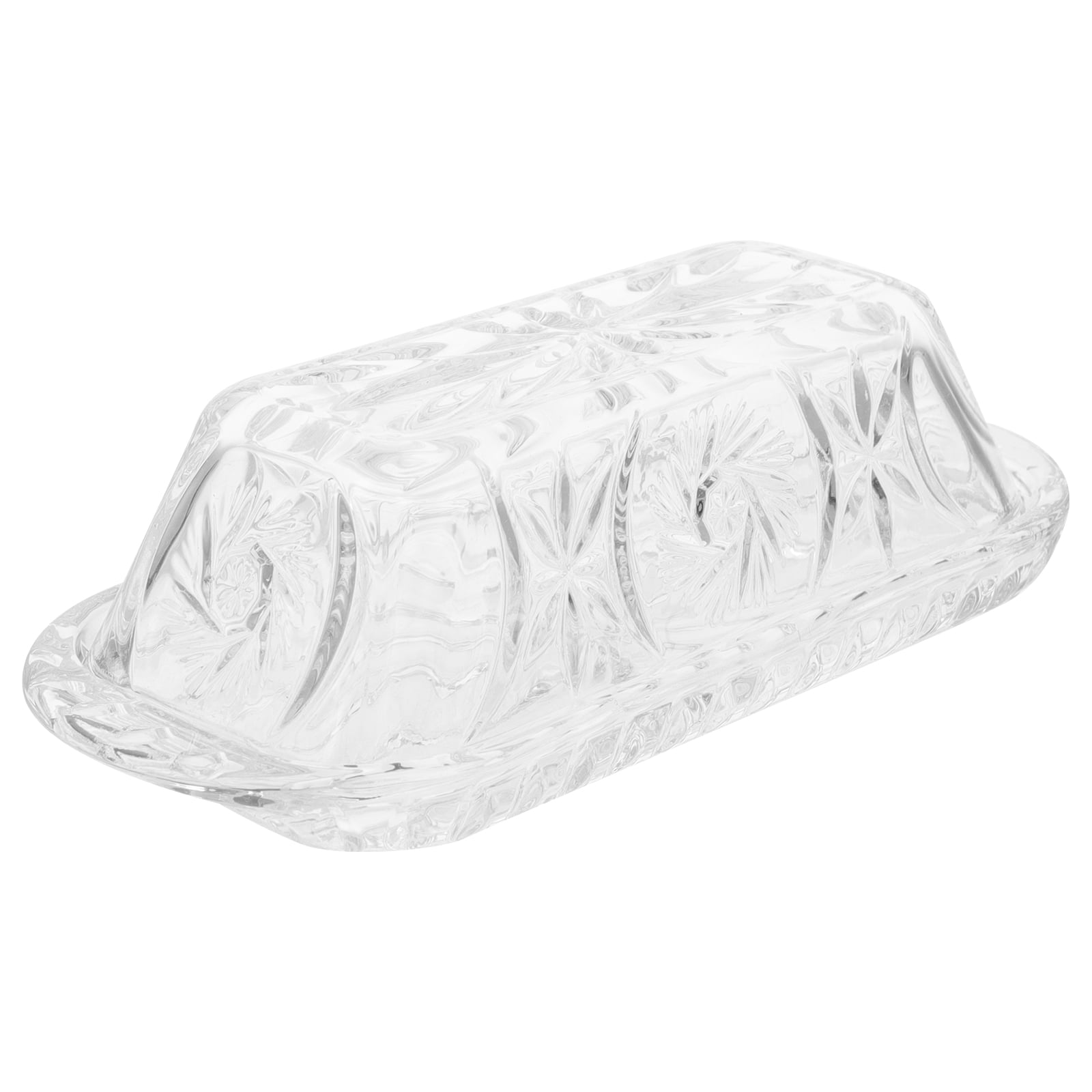 Butter Dish Container Glass Vintage Lid Storage Dessert Serving Keeper ...