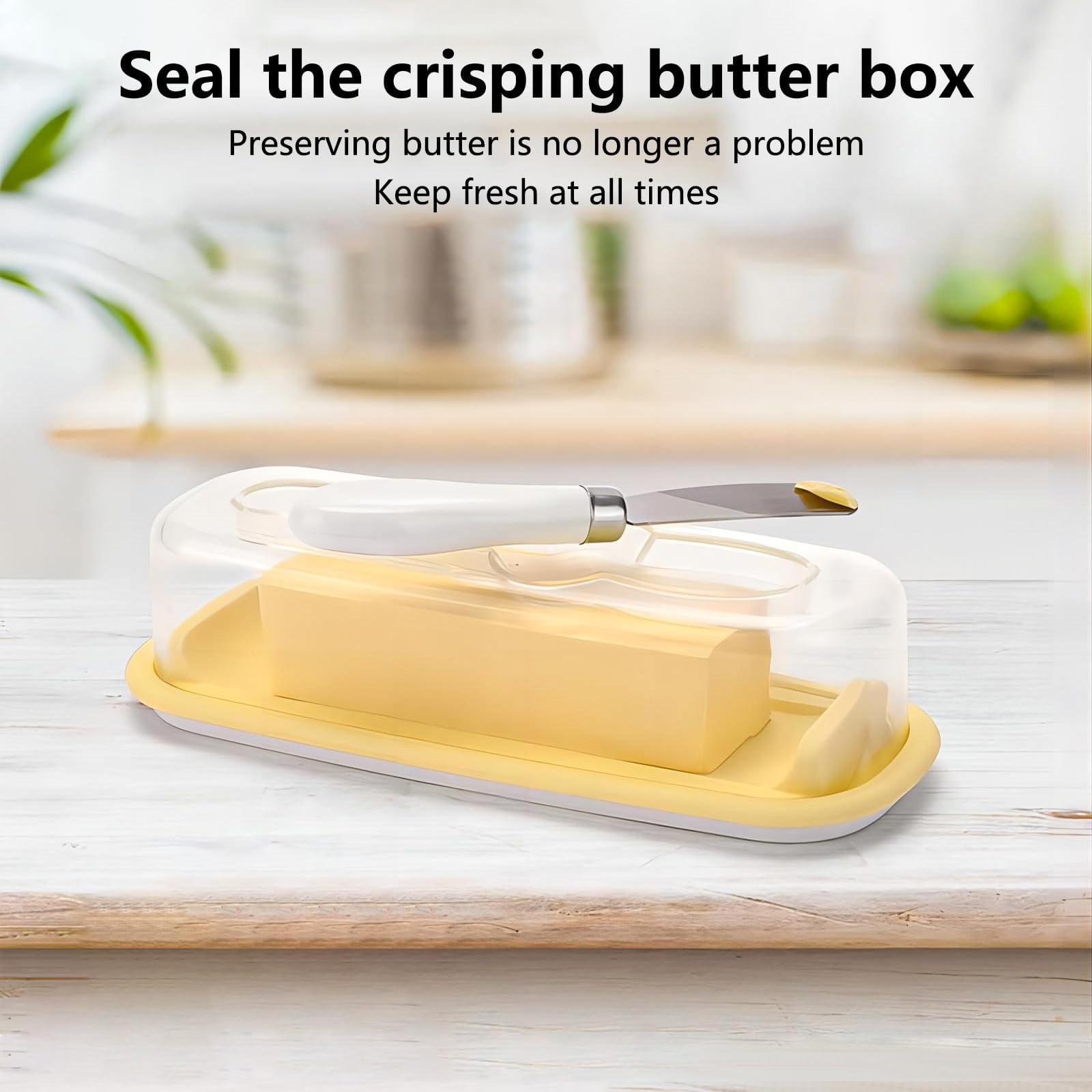 Butter Dish with Lid and Butter Curler Knife - To Keep Butter Fresh ...