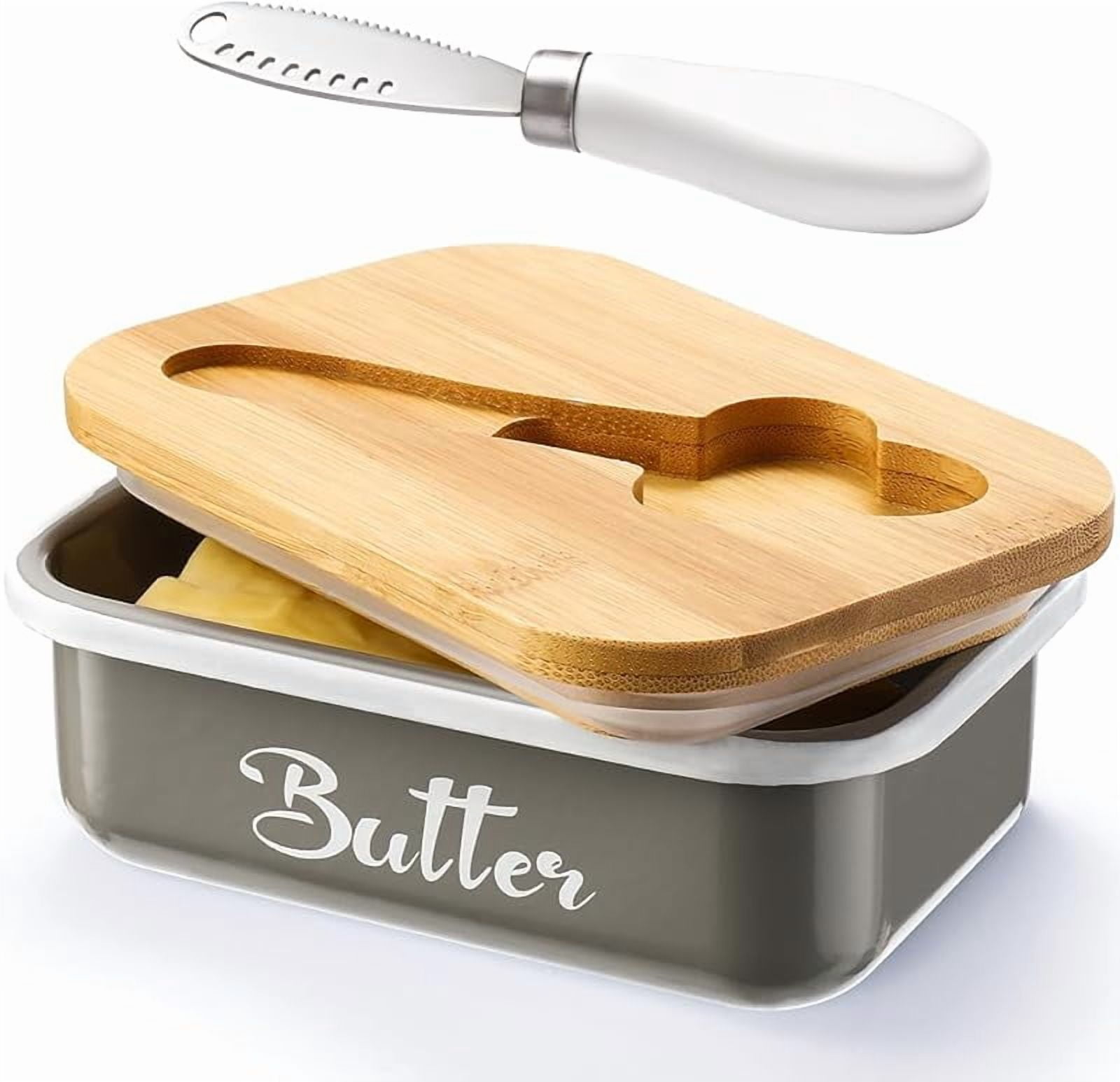 Butter Dish with Lid: Butter Dish for Countertop- Metal Butter Keeper ...