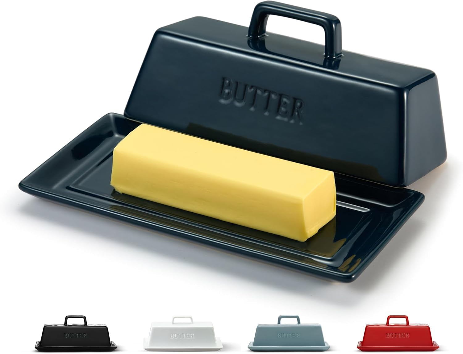 Butter Dish with Lid, by , Butter Dish with Lid for Countertop, Ceramic ...