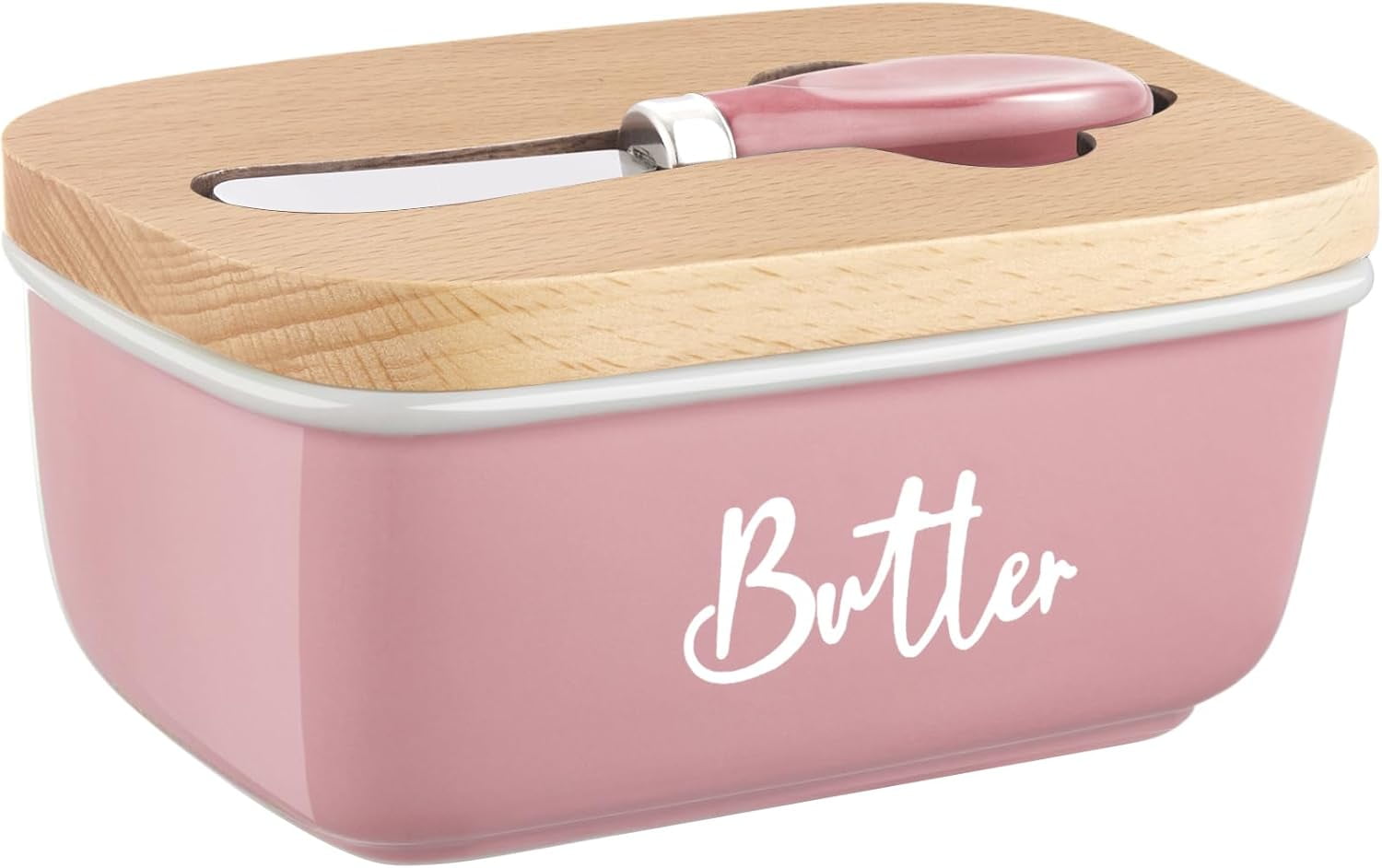 Butter Dish with Lid and Knife for Countertop, Airtight Butter Keeper for Counter or Fridge ...