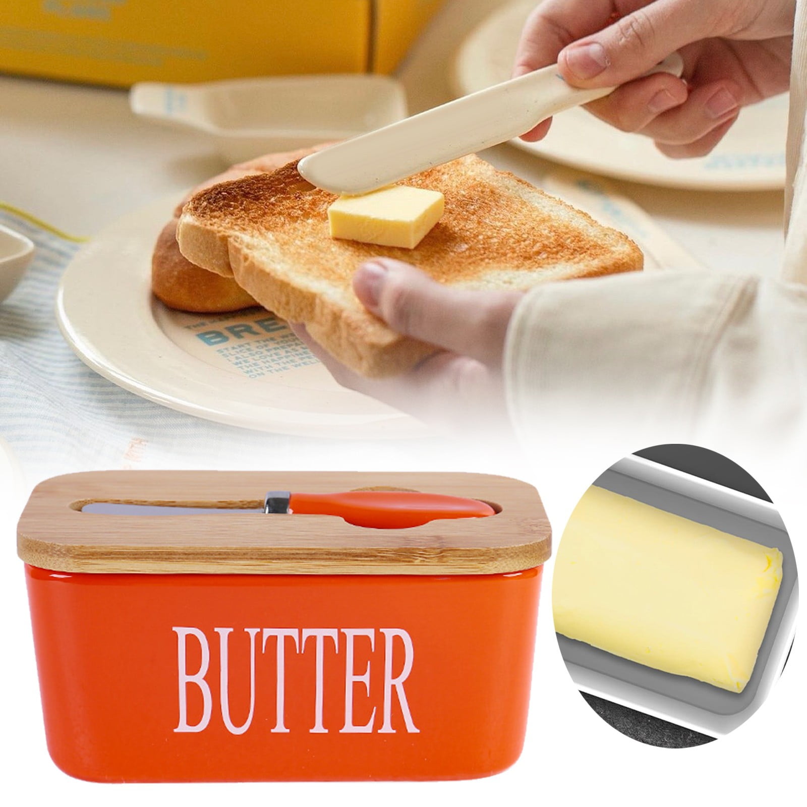 Butter Dish with Lid,Limited Time Offer 600Ml Large Ceramic Butter Dish ...