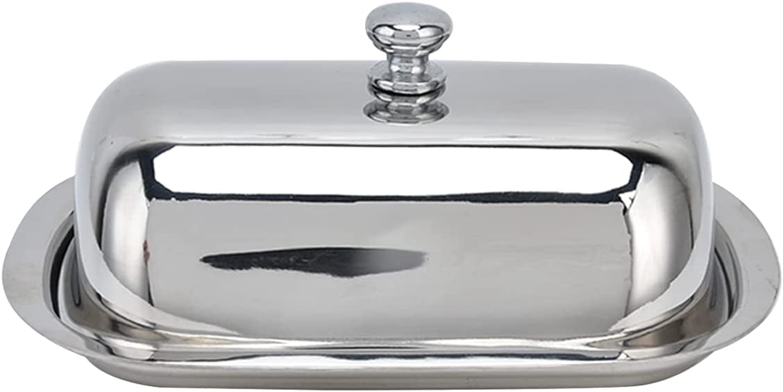 Butter Dish, Stainless Steel Double Covered Butter Dish Butter ...
