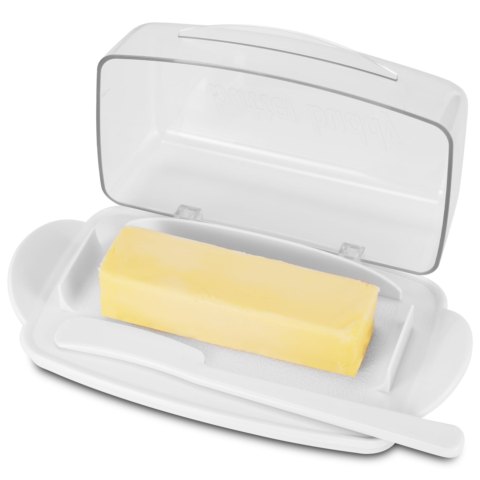 Butter Dish with Clear Lid for Countertop Flip Top Butter Dishes ...