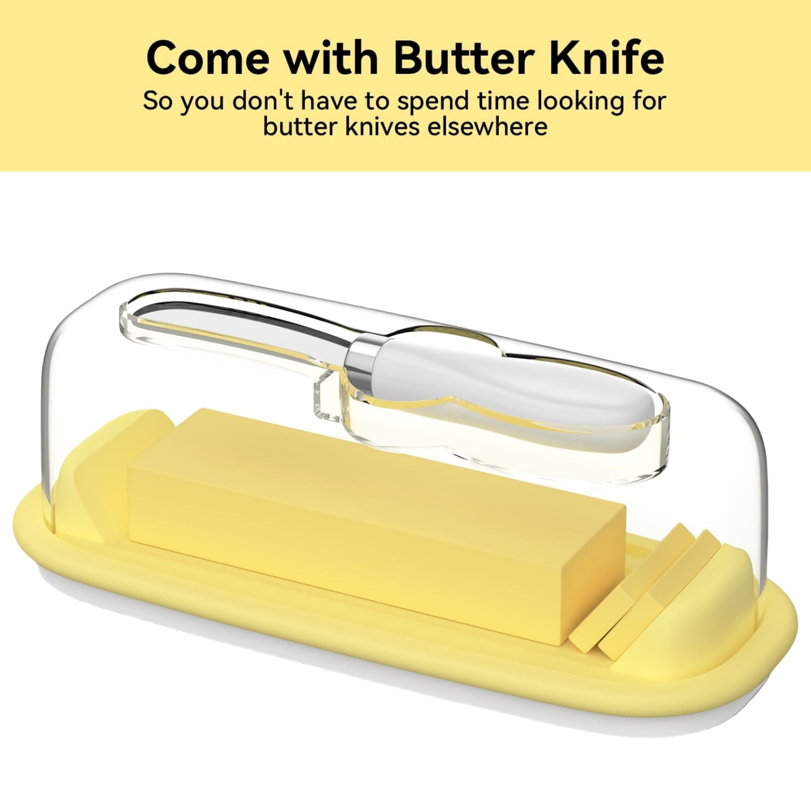 Butter Dish with Lid & Knife for Countertop and Refrigerator, Butter ...