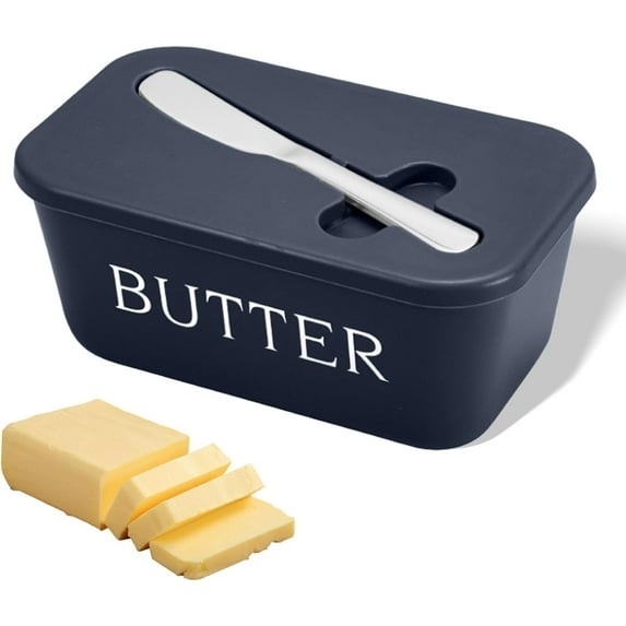 Butter Dish with Lid and Knife, Airtight Covered Plastic Butter ...