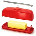 Butter Dish with Lid and Knife, Magnetic Butter Keeper, Easy Scoop, No ...