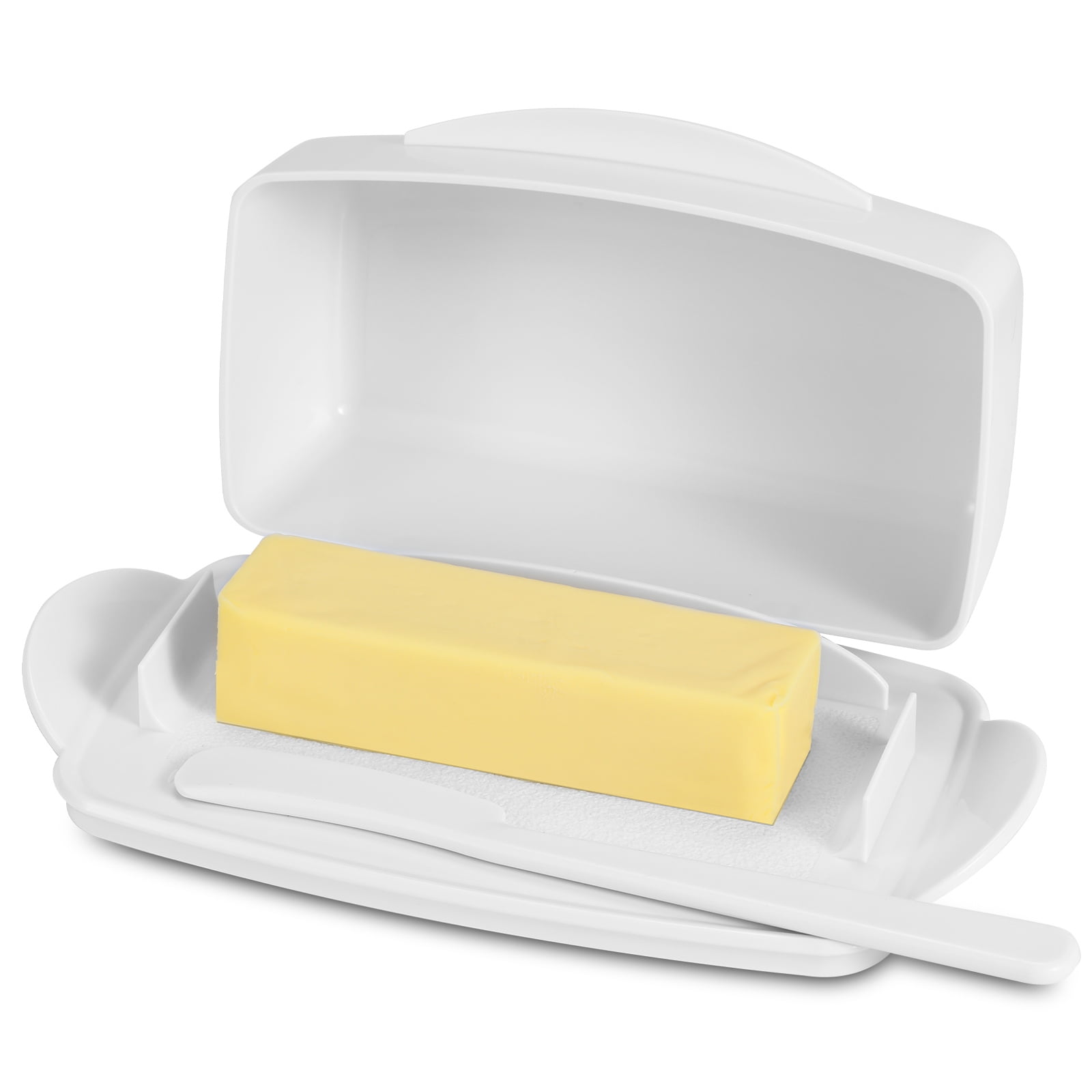 Butter Dish with Lid for Countertop Flip Top Butter Dishes Plastic with ...