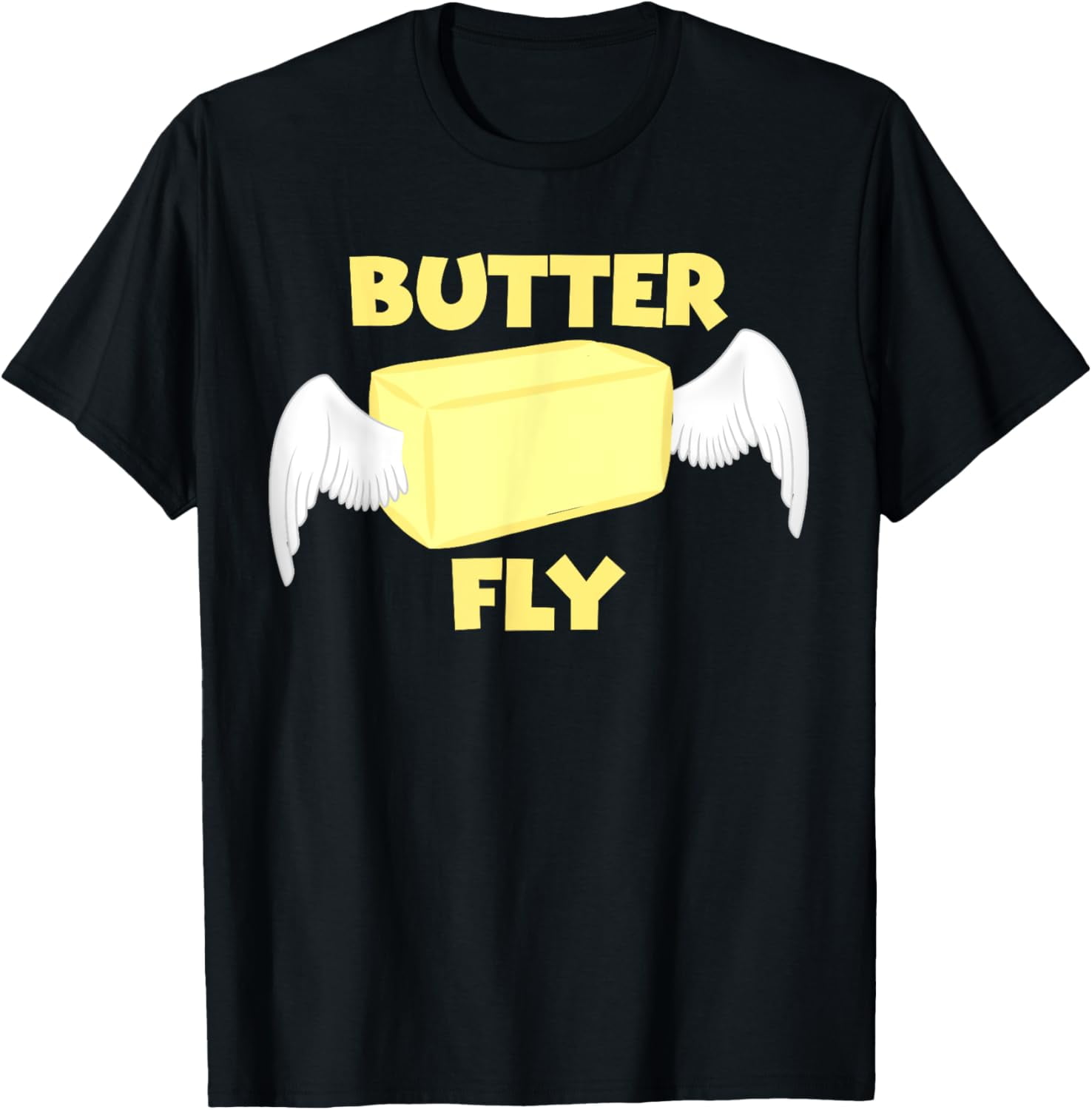 Butter Fly Stick of Butter with Wings Butter Fly Pun TShirt T-Shirt ...