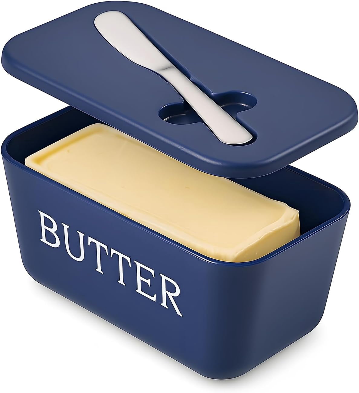 Butter Keeper with Built-in Knife & Lid - Food-Safe Butter Storage ...