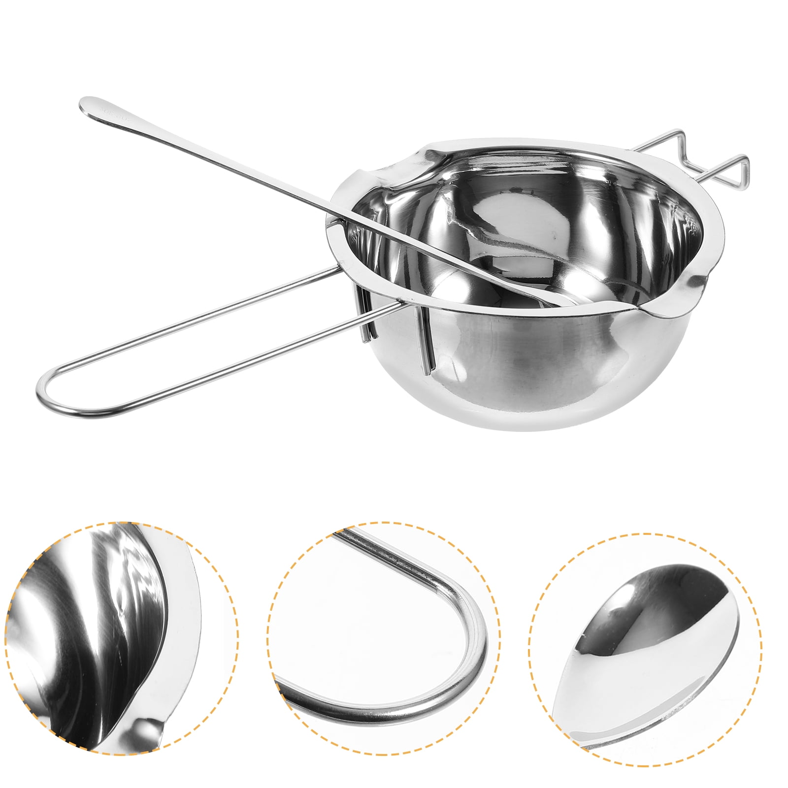 FENGGUIQU Stainless Steel Chocolate Melting Pot Set, 2 Pieces Round ...