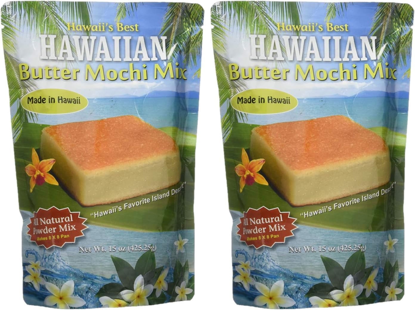 Butter Mochi Two Pack (15 oz each) - Easy to Make Traditional Hawaiian ...