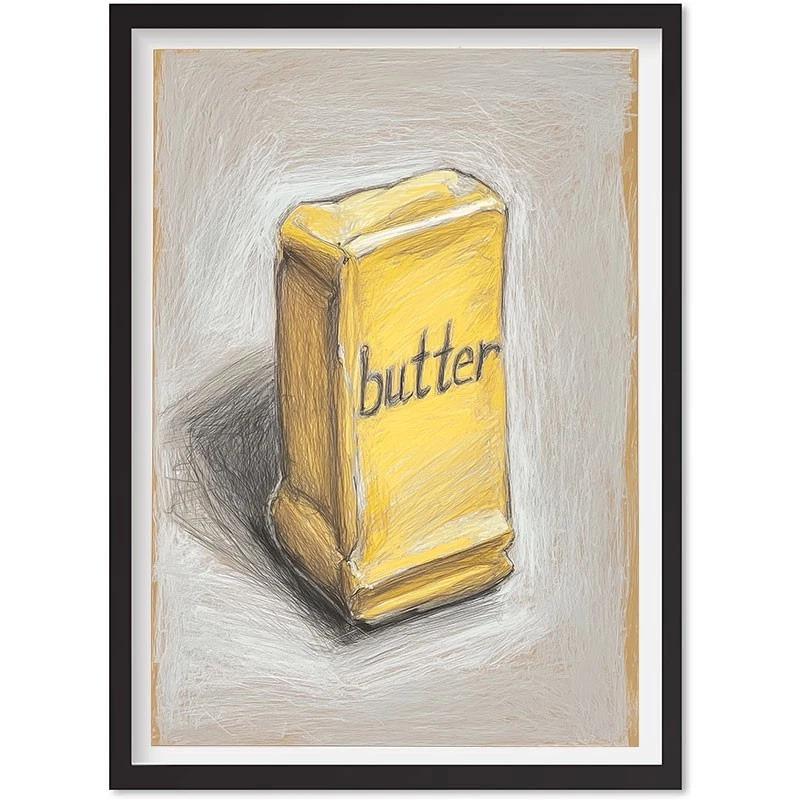 Butter Painting Poster: Kitchen Food Wall Art Decor, Matte Canvas ...