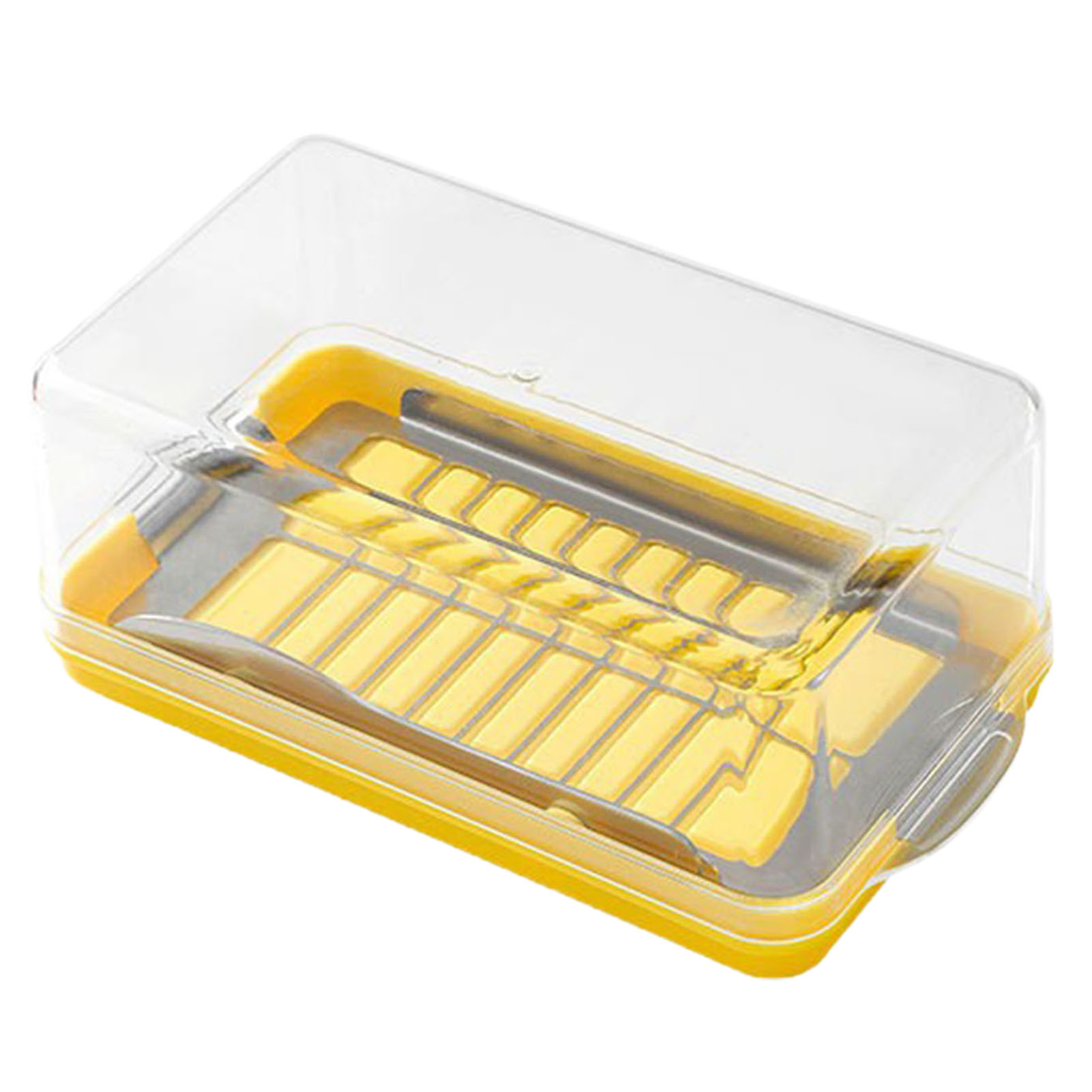 Butter Slicer Box - Plastic Cutter Dish with Transparent Lid ...