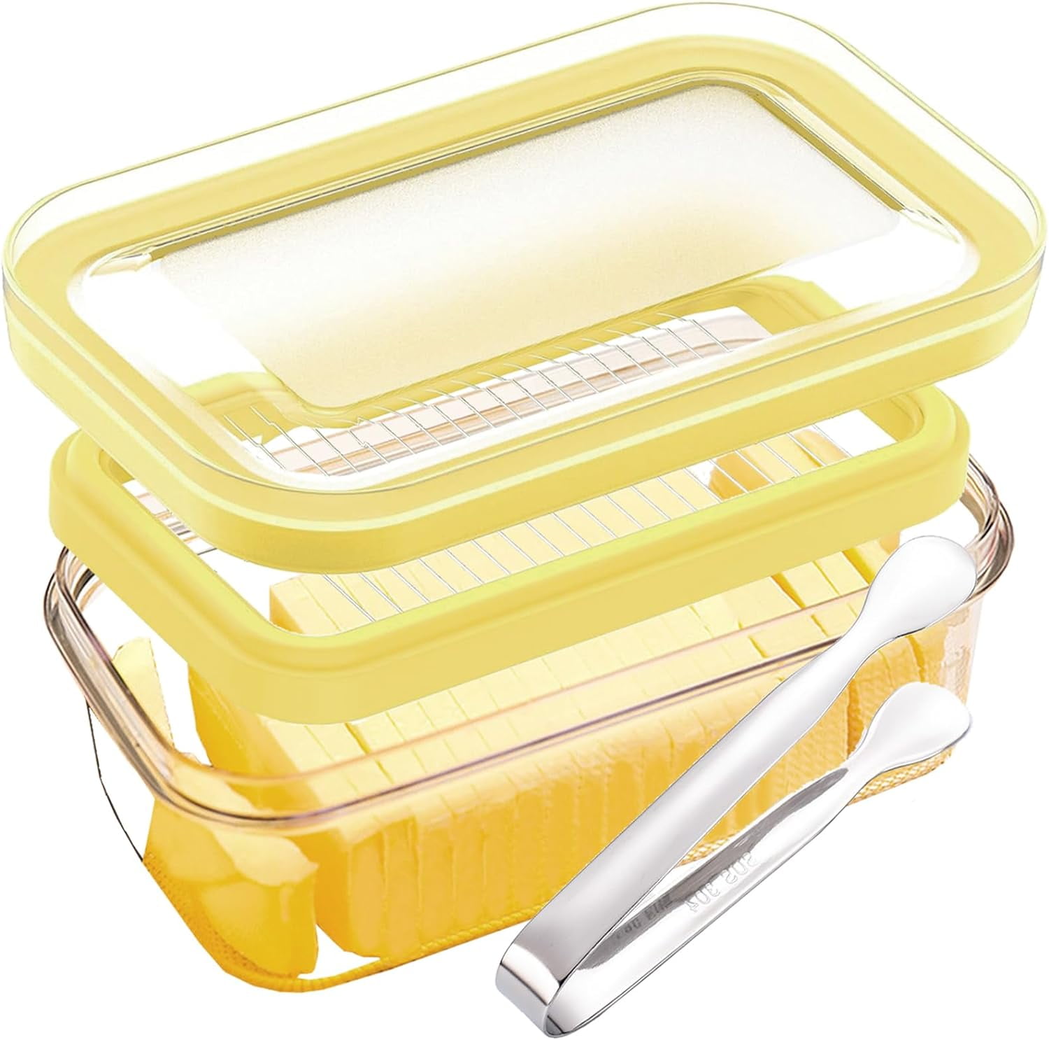 Butter Slicer Cutter Dish Airtight Box Stick Container Airtight Lid ...