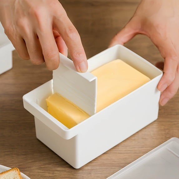 Butter Slicer & Storage Container - Food-Grade Plastic, Fridge-Safe ...