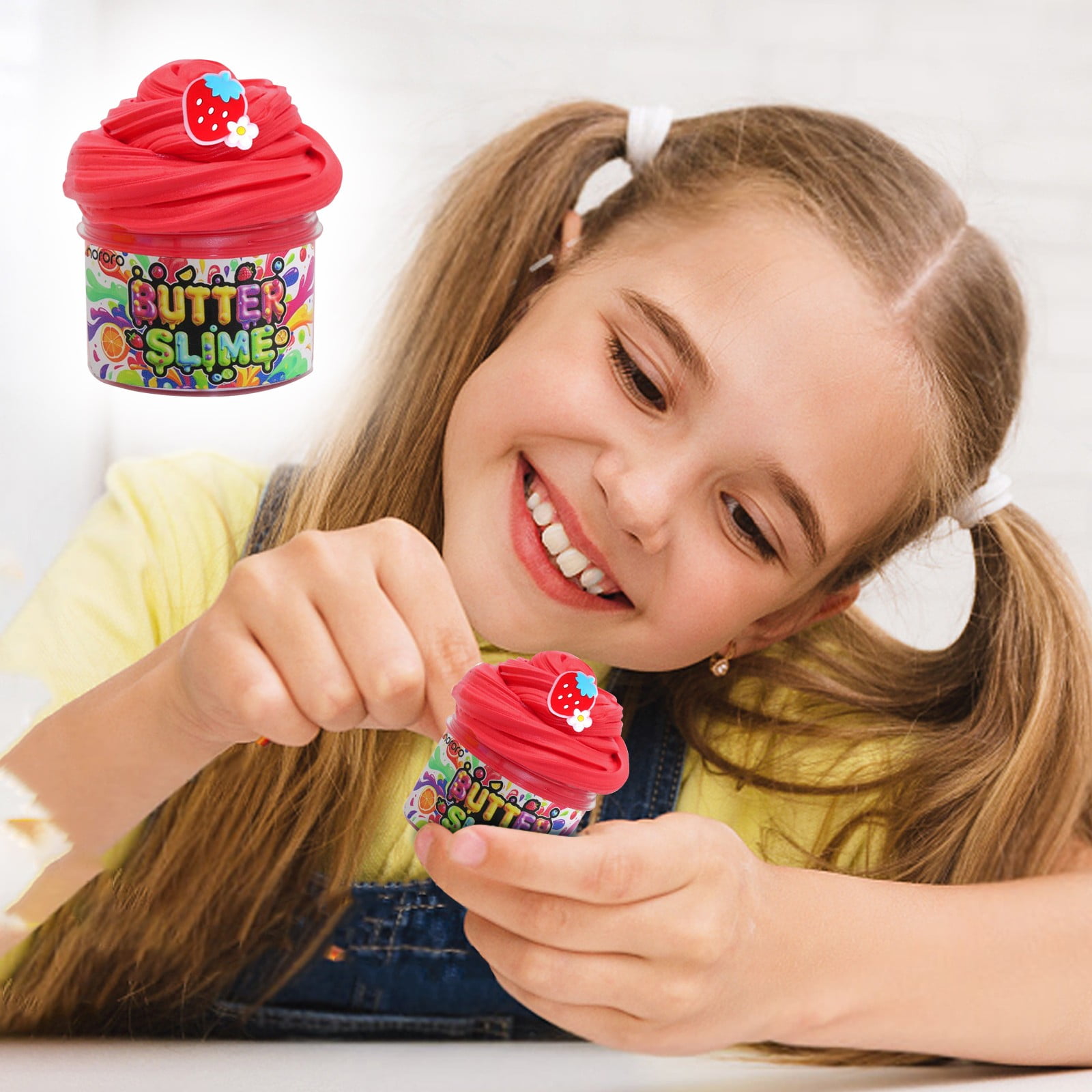 Butter Slime Cloud Slime Peach Slime for Kids - Fluffy Crunchy Non ...