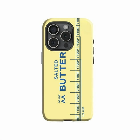 Butter Stick Minimal Art iPhone Case Yellow Retro Food Illustration for ...