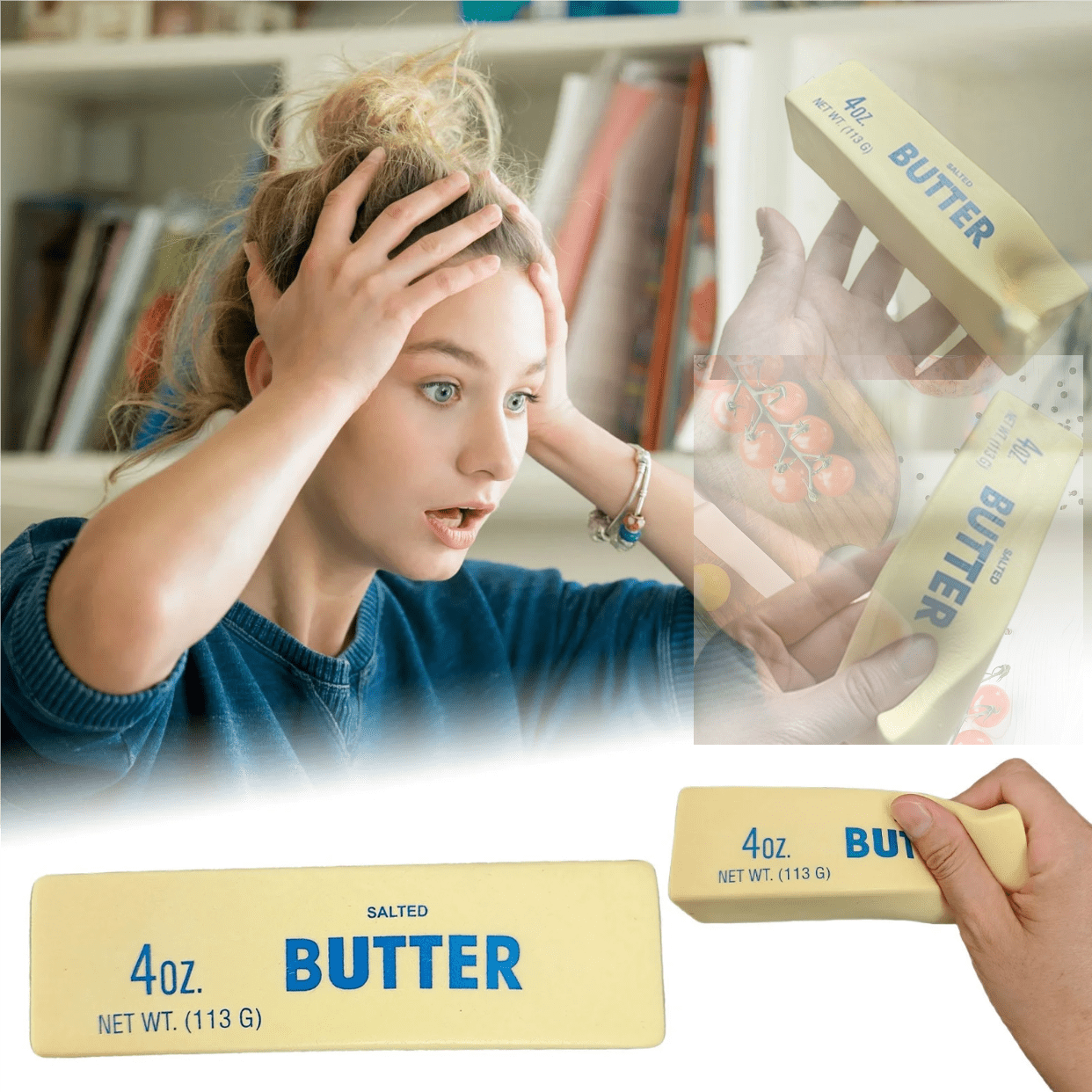 Butter Stick Slow Rising Squishy Toy, Silicone Stress Relief Fidget Toy ...