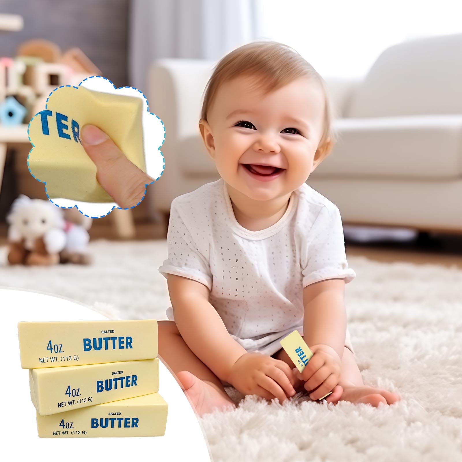 Butter Stick Slow Rising Squishy Toy, Stress Relief Slow Rise Butter ...