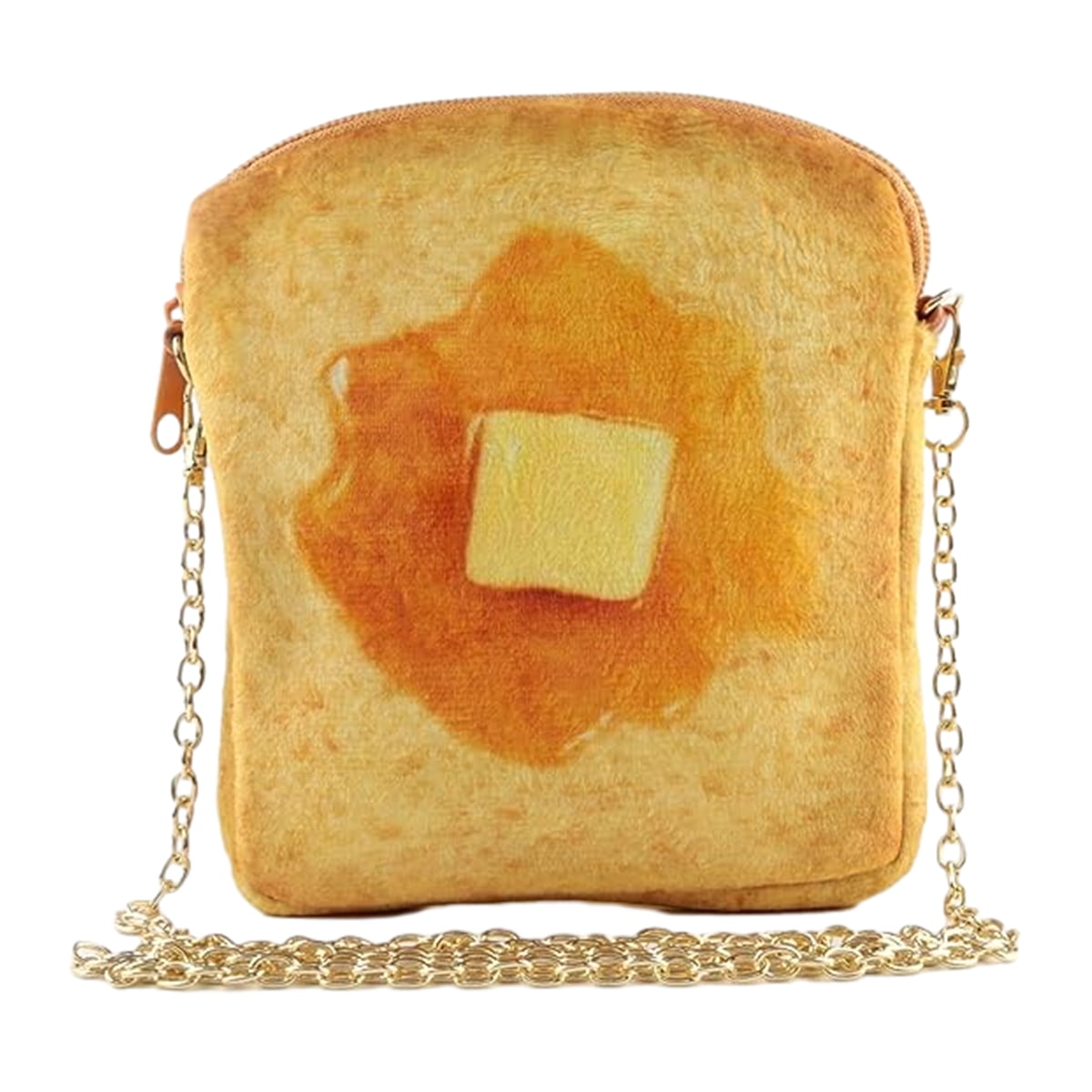 Butter Toast Shoulder Bag,Cute Plush Food Crossbody Handbag for Women ...