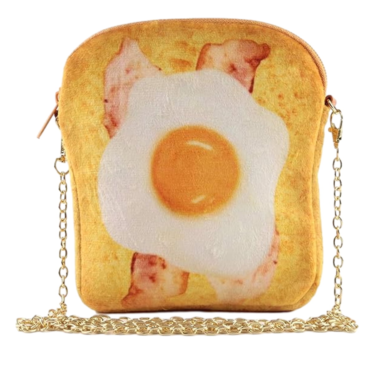 Butter Toast Shoulder Bag,Cute Plush Food Crossbody Handbag for Women ...