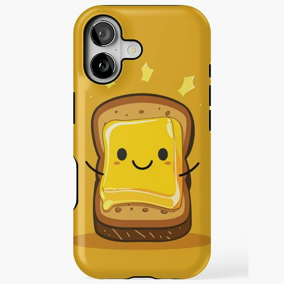 Butter Up Smiling Toast Cute Cartoon Artwork Tough Case for iPhone 17 ...