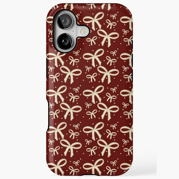 Butter Yellow Lace Ribbon Bow Art Phone Case with iPhone 17 to 11 Pro ...