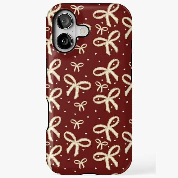 Butter Yellow Lace Ribbon Bow Art Phone Case with iPhone 17 to 11 Pro ...