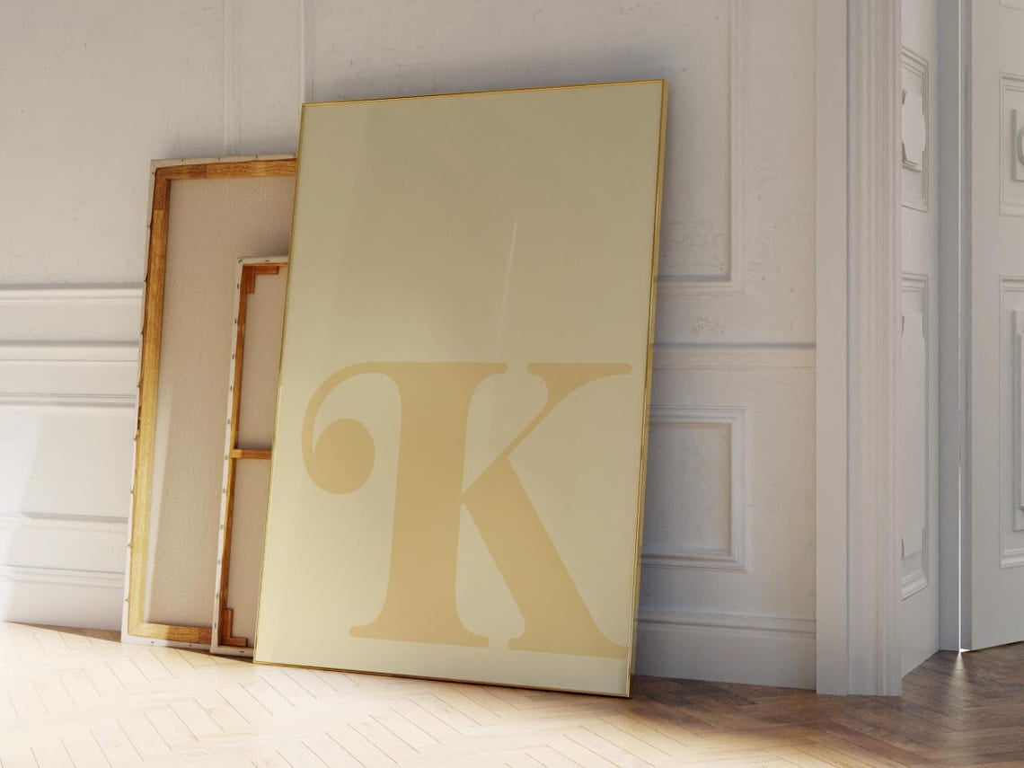 Butter Yellow Letter K Alphabet Wall Art, Unframed Paper Print Size ...
