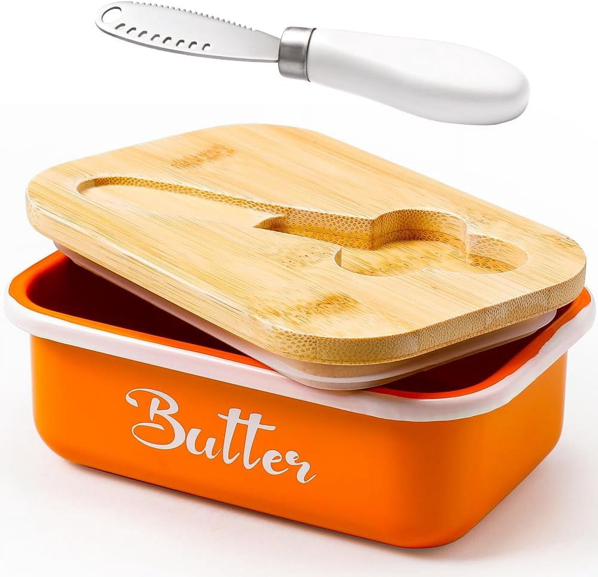 Butter dish with lid, countertop butter dish, metal butter box (with ...