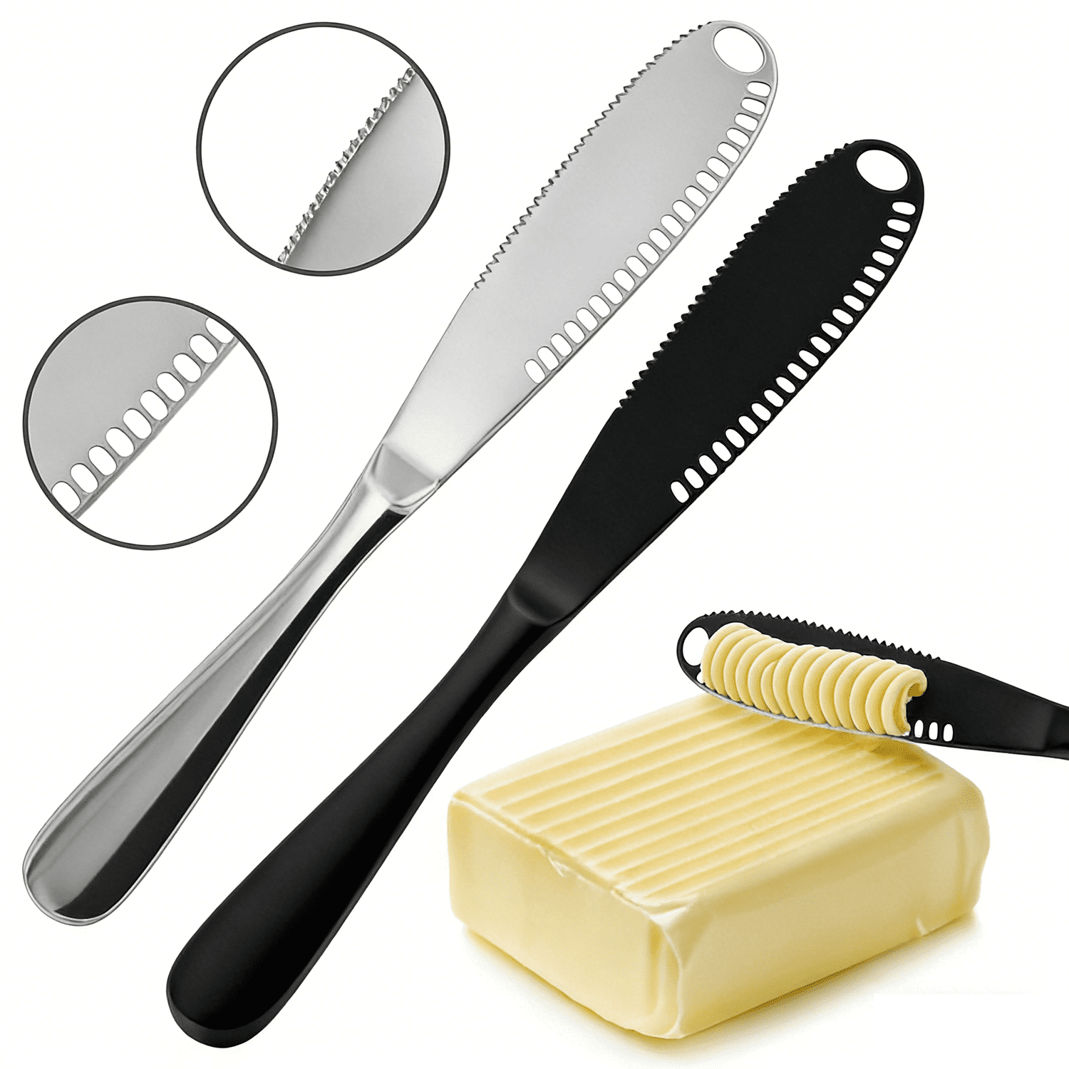 Butter spreader, stainless steel butter knife, 3-in-1 kitchen knife ...