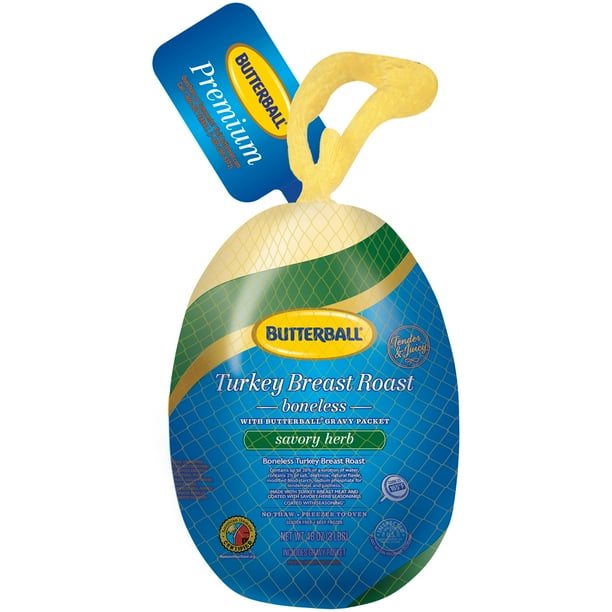 Butterball Frozen Boneless Turkey Breast Roast, Savory Herb, 3 lbs ...