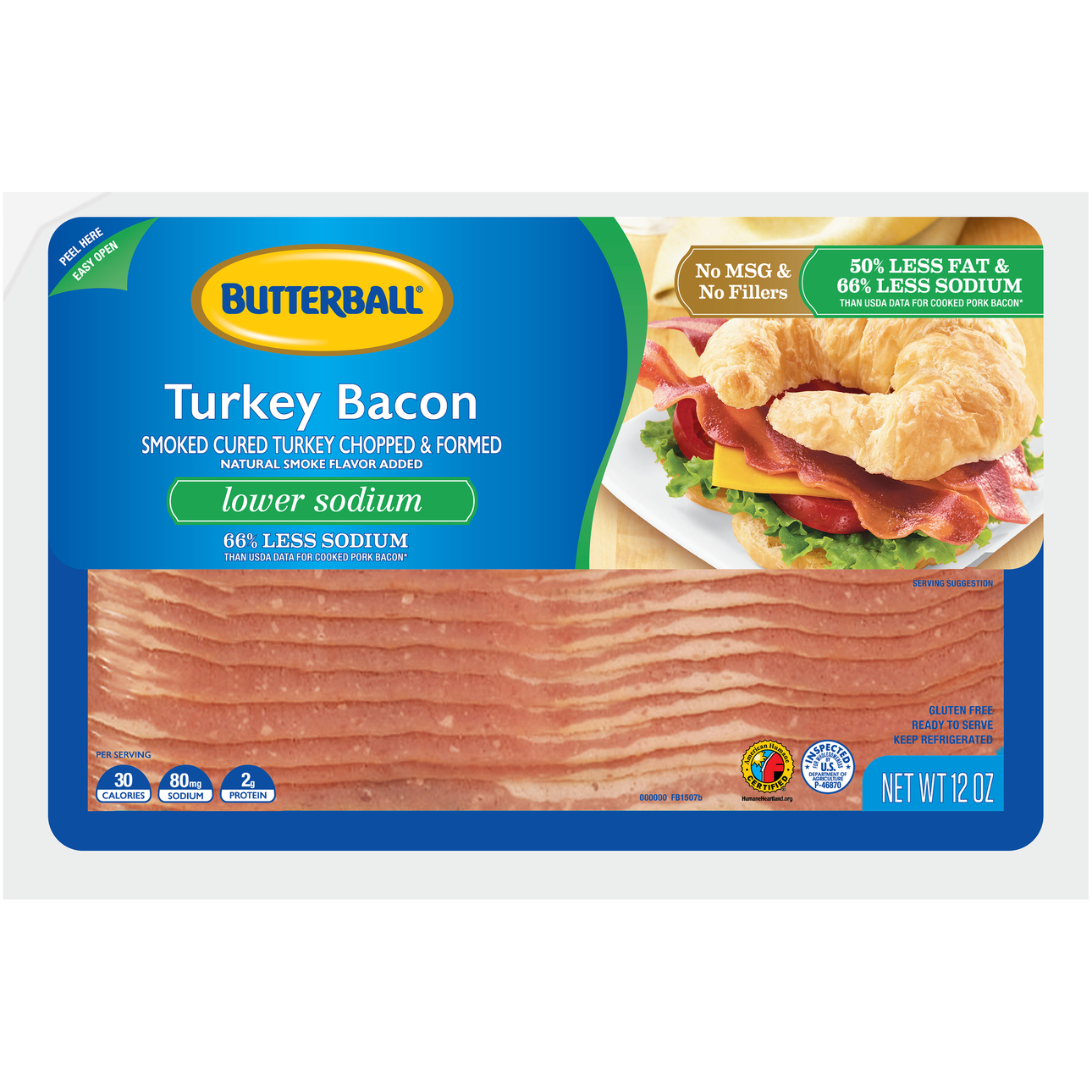 Great Value Hickory Smoked Lower Sodium Bacon, 1 lb - Walmart.com