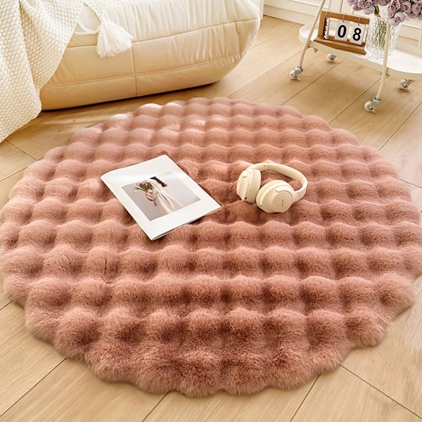 Buttercream-Style Short-Pile Round Rug Living Room Round Area Rug ...