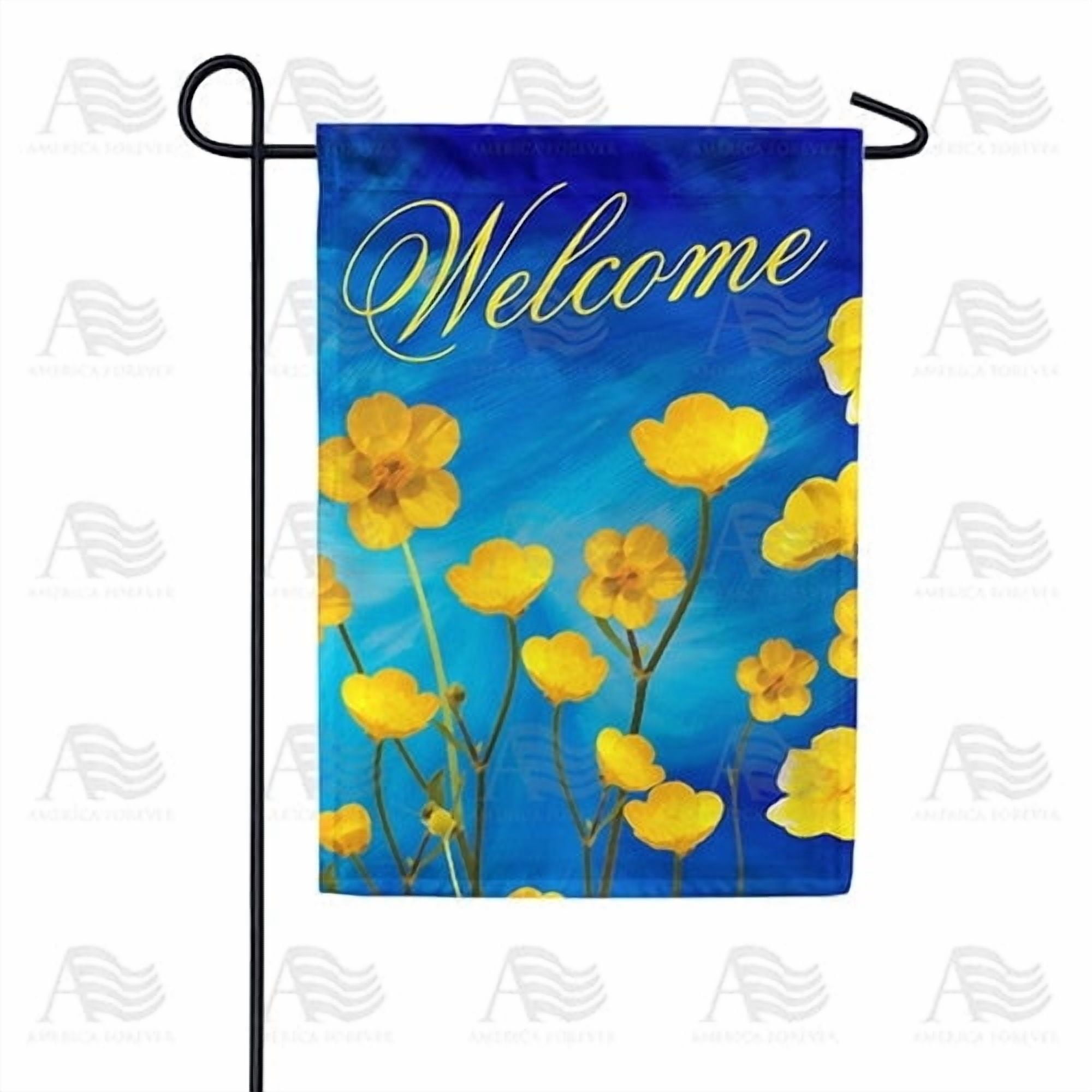 Buttercups Welcome Bright Sunlit Springtime Botanical Outdoor Welcome ...