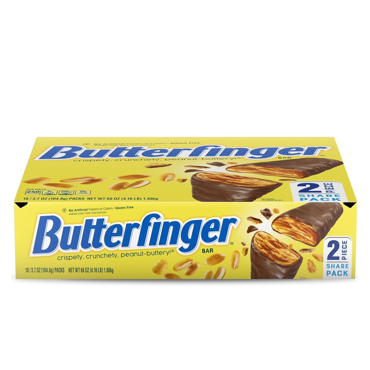 Butterfinger, Bulk 18 Pack, Chocolatey, Peanut-Buttery, Share Size, 2 ...