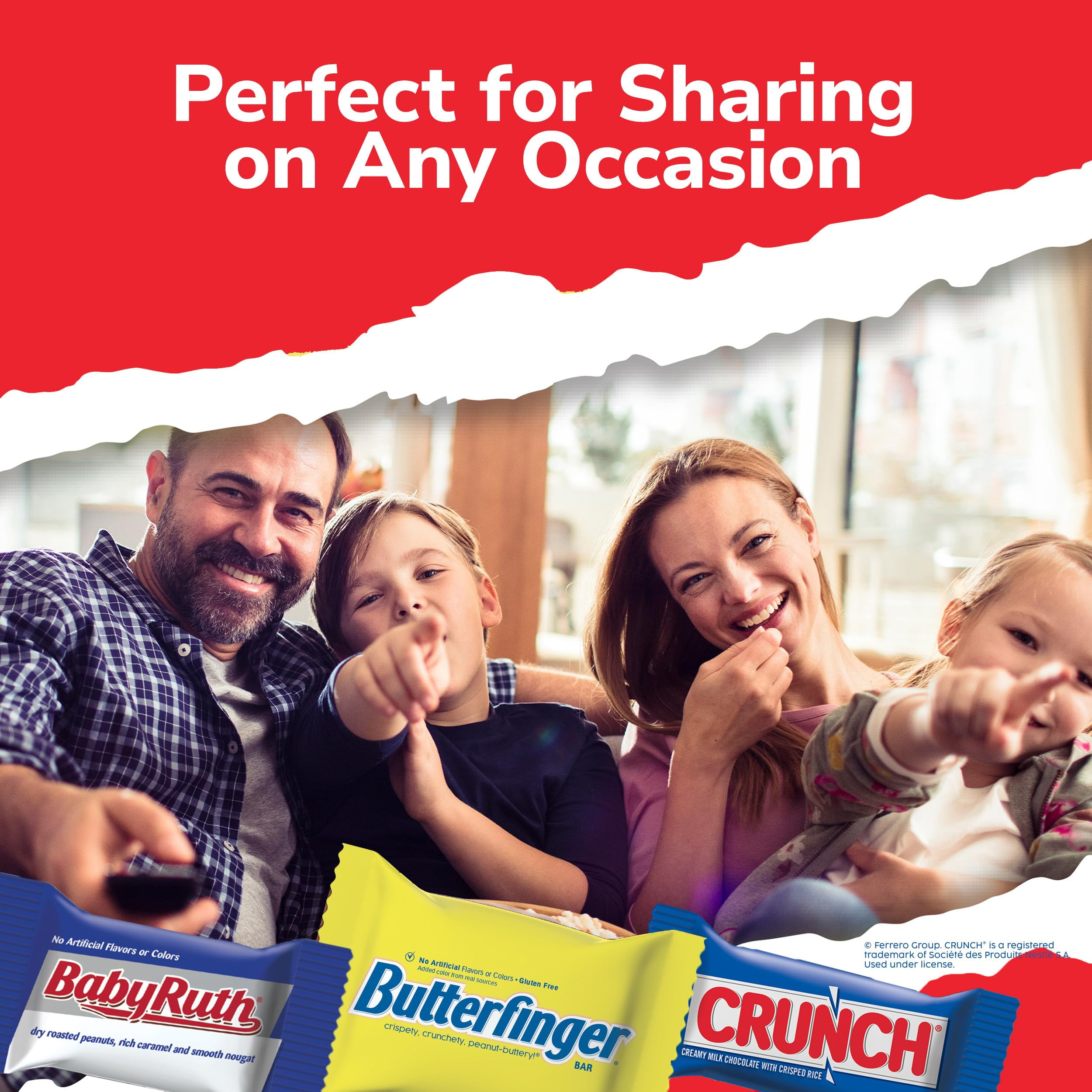 Butterfinger, CRUNCH, Baby FEV6 Ruth and 100 Grand, Bulk 60 Pack ...